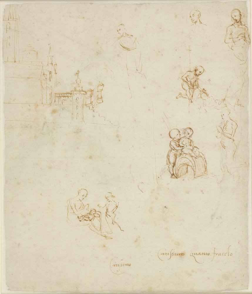 Various Figure Studies (verso) by Raffaello Sanzio Raphael